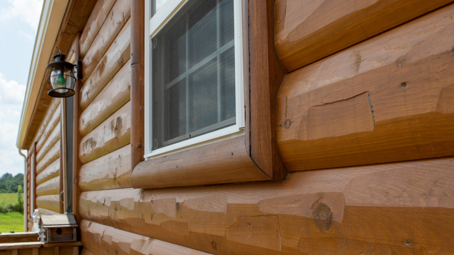 exterior log siding for wood cabin house for sale - Esh's Utility Buildings