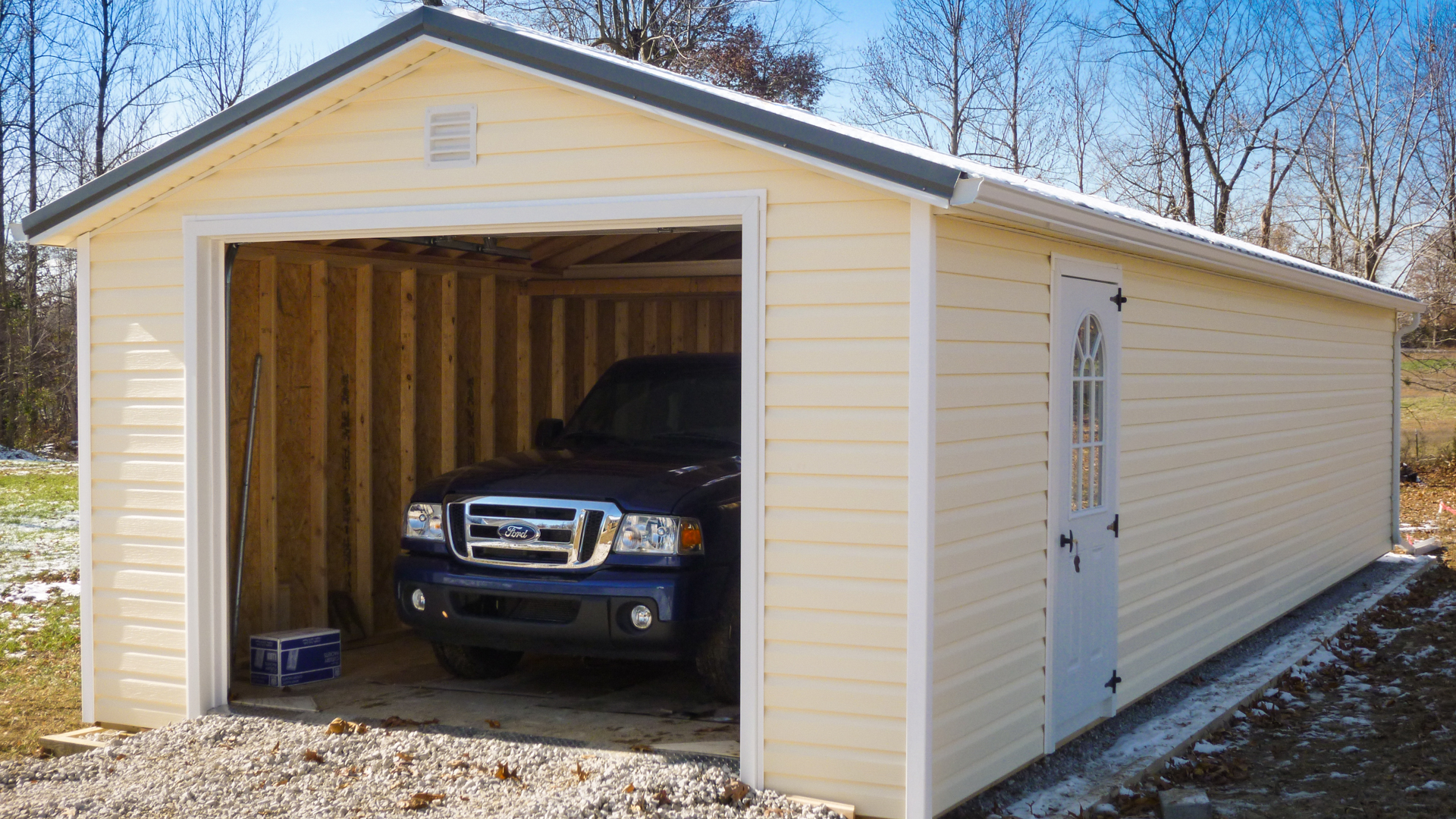 exterior of nice modular detached garage for sale - Esh's Utility Buildings