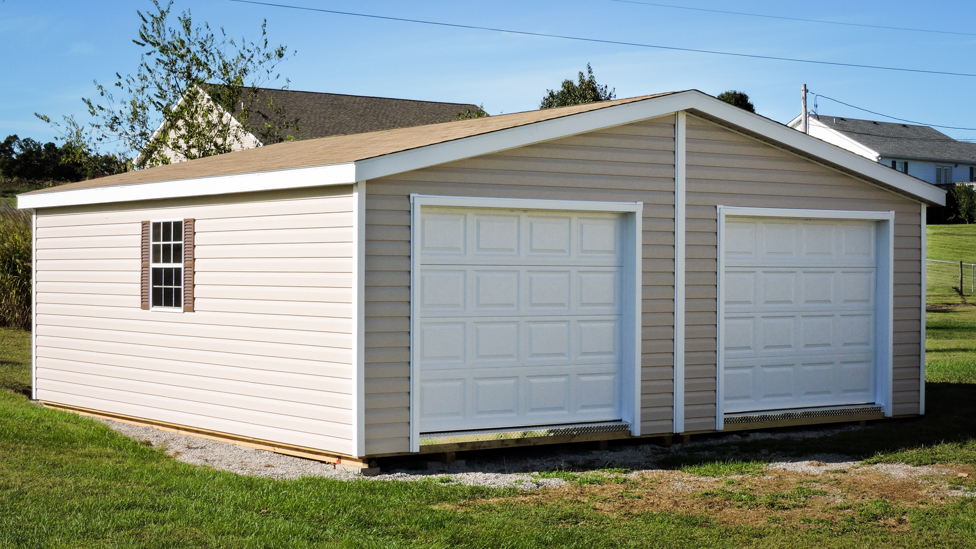 exterior of double wide prefabricated detached garage for sale - Esh's ...