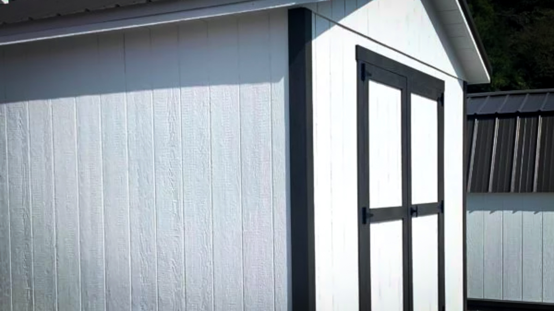 white shed painted wood siding - Esh's Utility Buildings