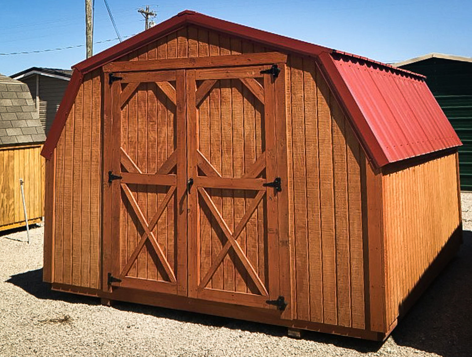 red-roofed shed siding option - Esh's Utility Buildings